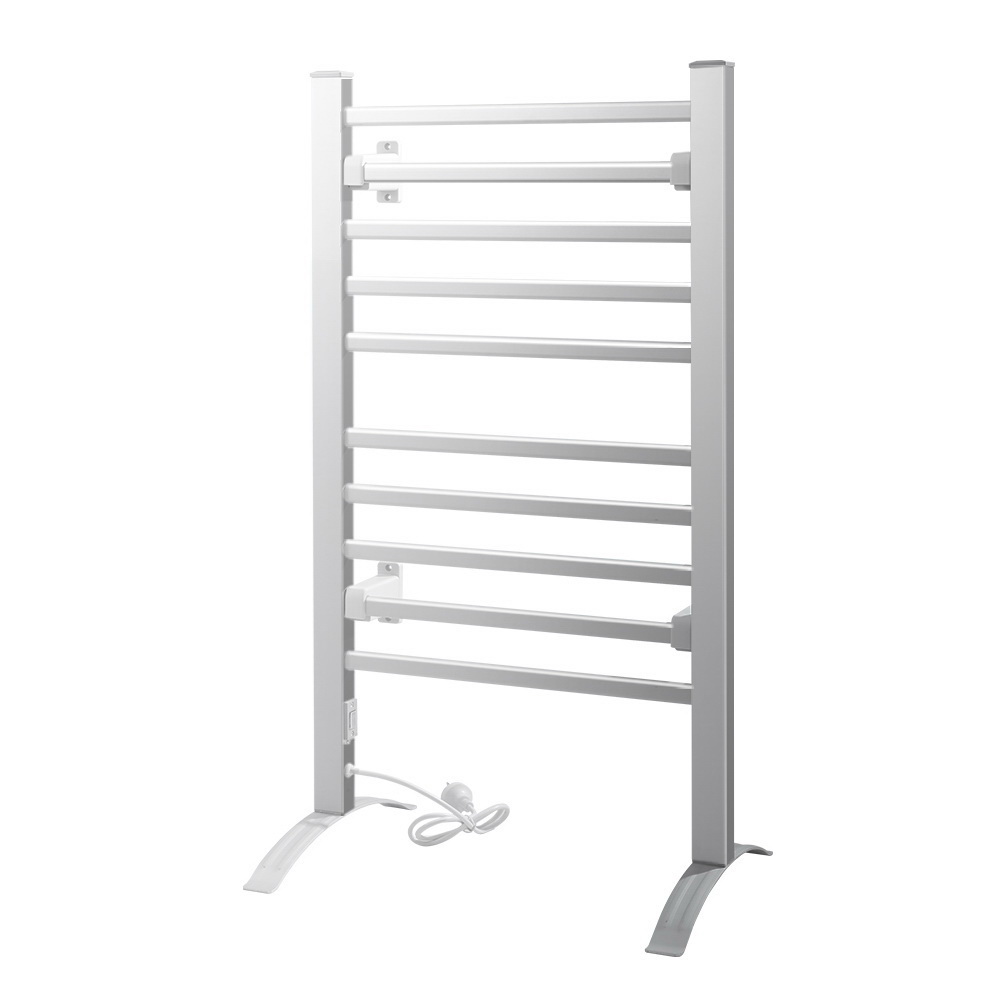 Devanti 10-Bar Heated Towel Rail - Freestanding & Warm